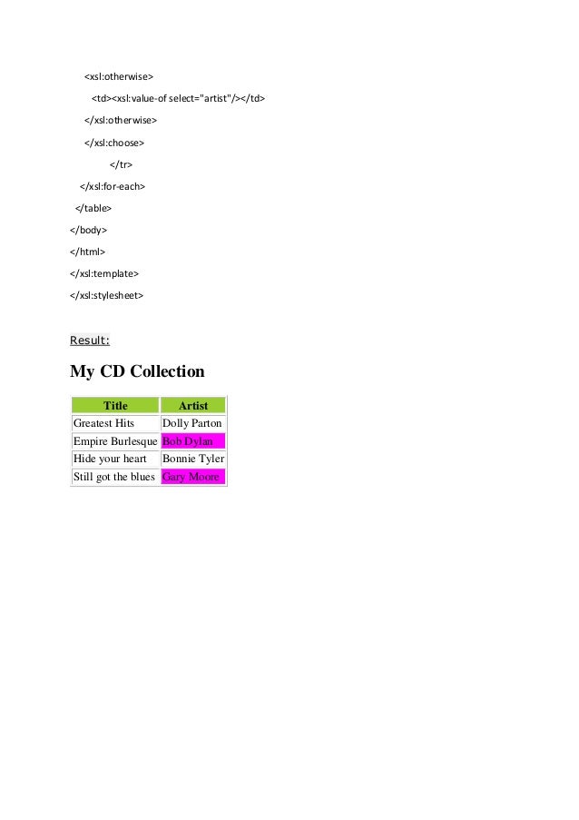 Xsl Elements