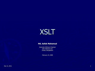 Xslt by asfak mahamud | PPT