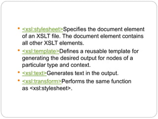 Xslt elements | PPT