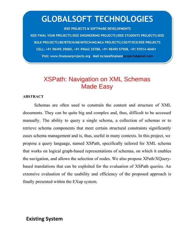 IEEE 2014 JAVA DATA MINING PROJECTS Xs path navigation on xml schemas made easy | PDF