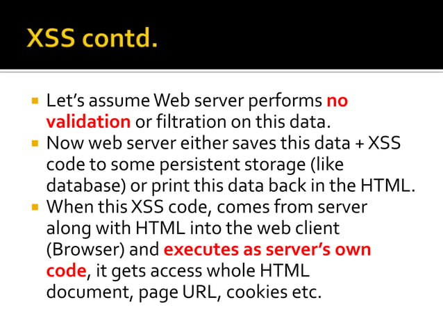 Cross Site Scripting ( XSS) | PPTX | Web Development | Internet