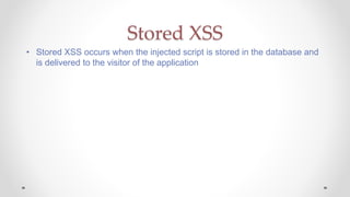 Identifying XSS Vulnerabilities | PPTX