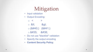 Identifying XSS Vulnerabilities | PPTX | Web Development | Internet