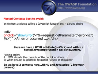 XSS Defence with @manicode and @eoinkeary | PPT