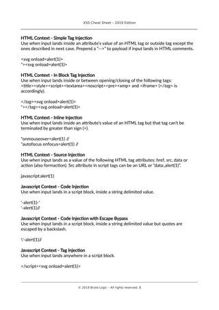 XSS Cheat Sheet | PDF