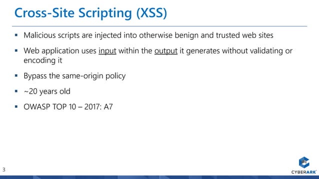 XSS: From alert(1) to crypto mining malware | PPT
