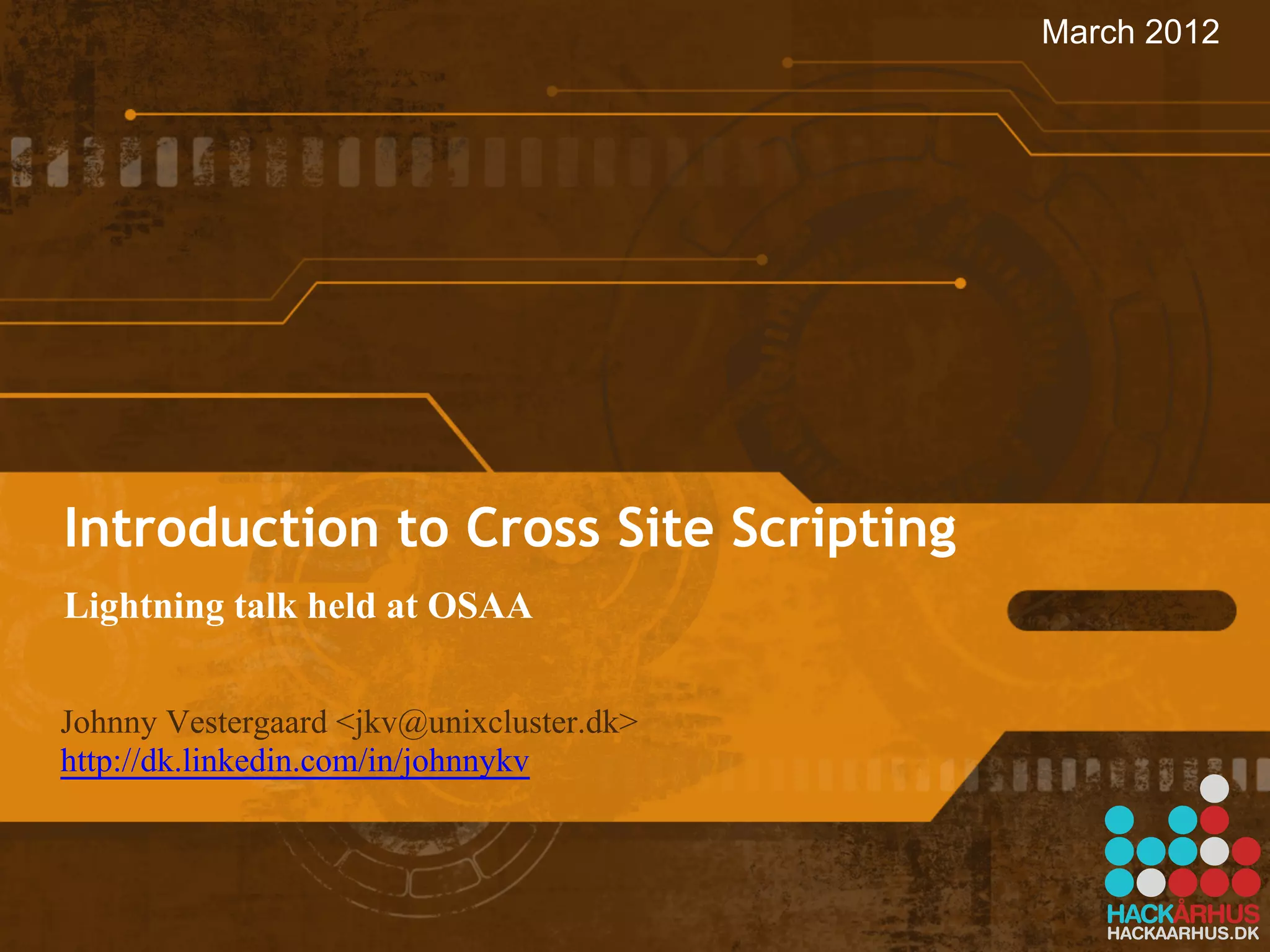 XSS Lightning talk | PDF