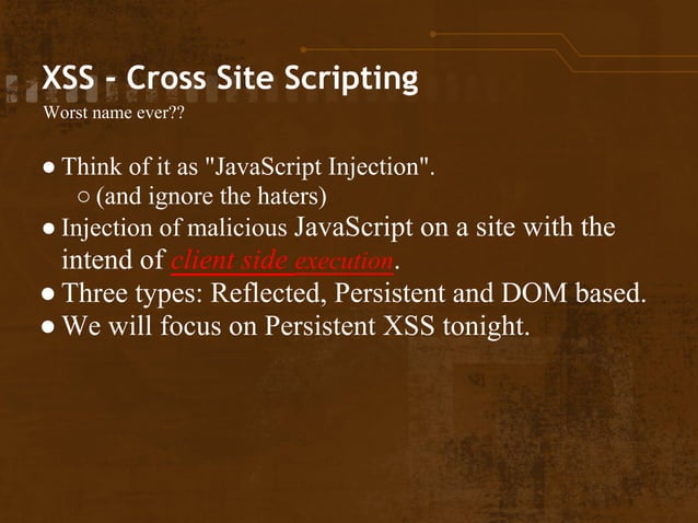 XSS Lightning talk | PDF