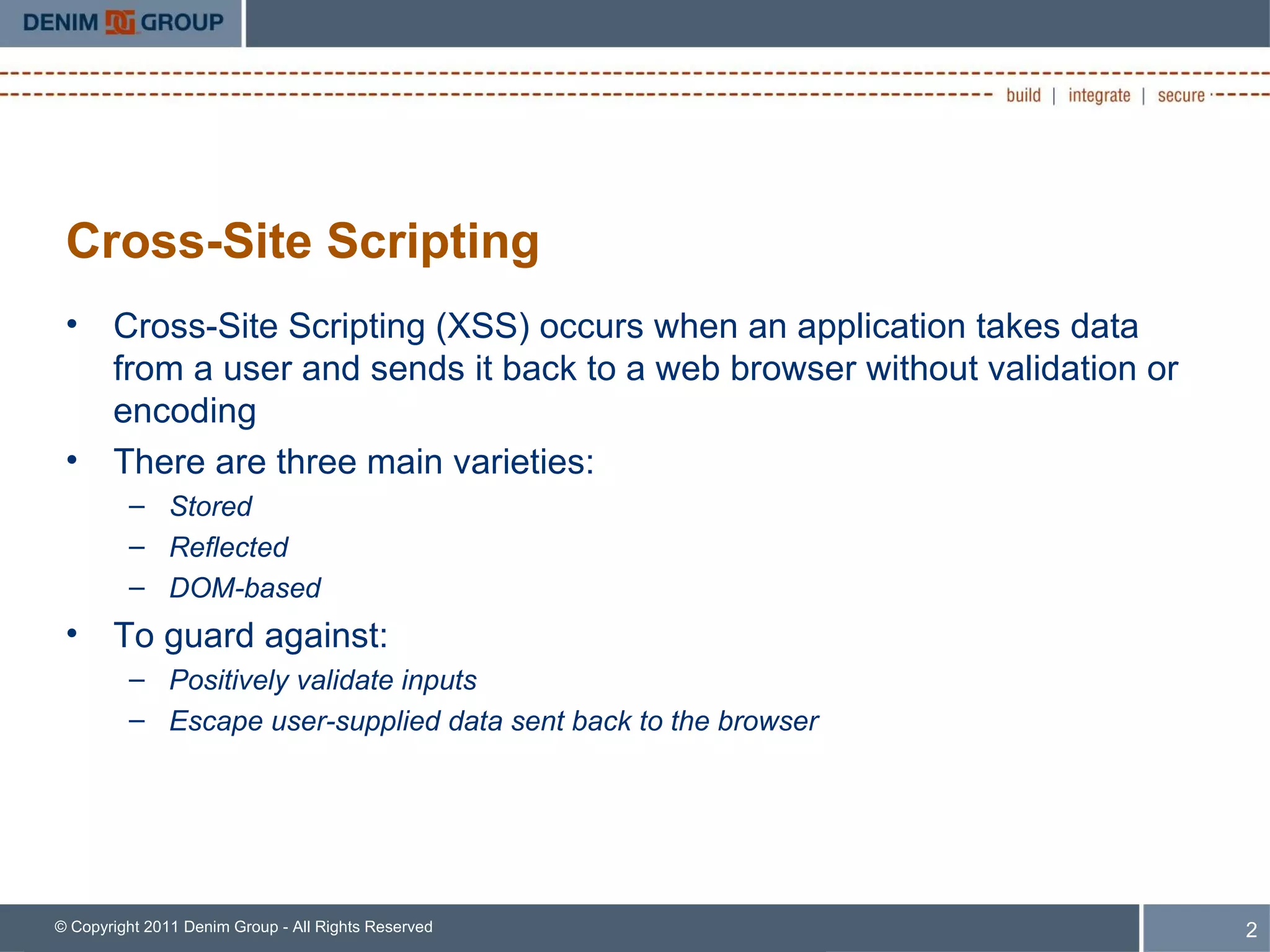 OWASP ESAPI and Microsoft Web Libraries in Cross-Site Scripting | PPT
