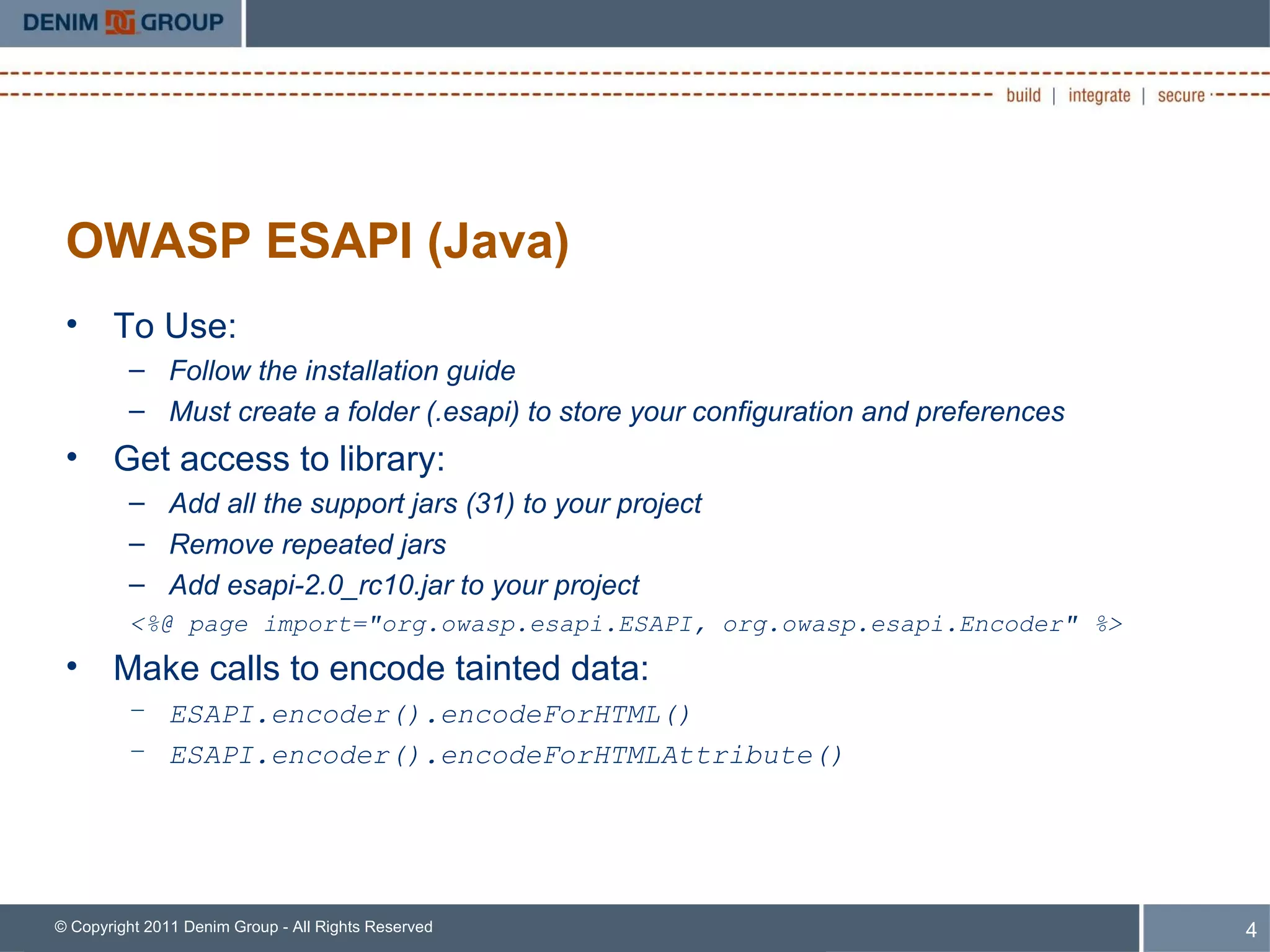OWASP ESAPI and Microsoft Web Libraries in Cross-Site Scripting | PPT