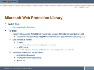 OWASP ESAPI and Microsoft Web Libraries in Cross-Site Scripting | PPT