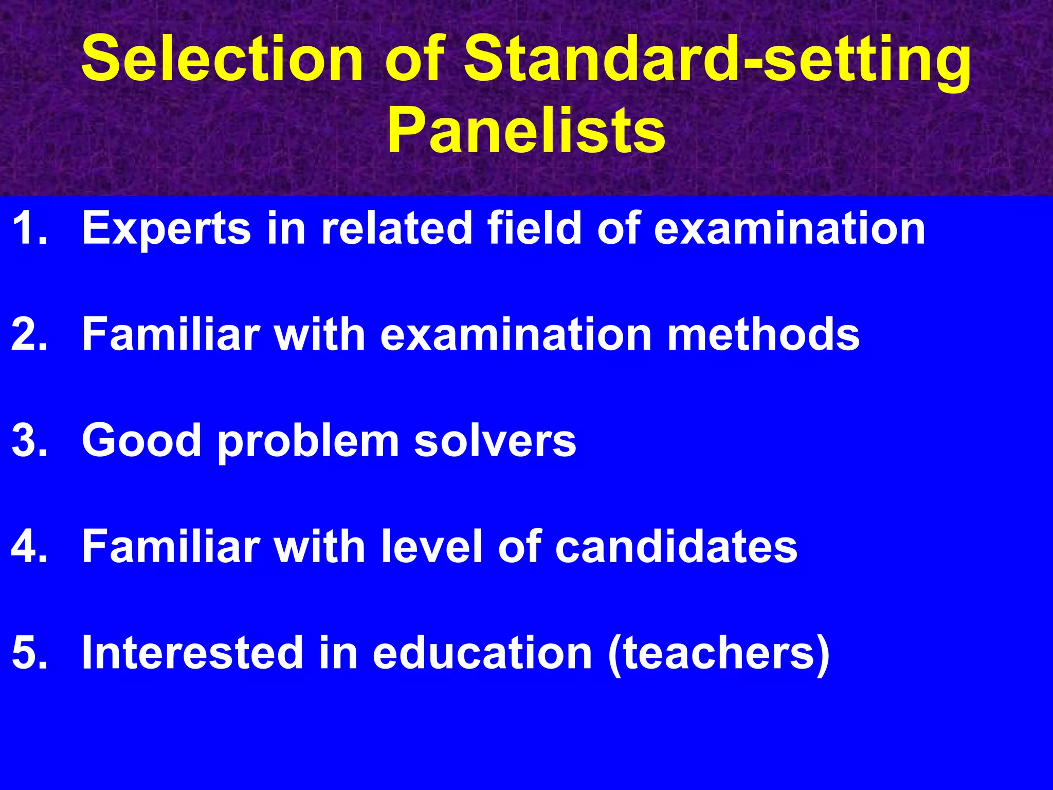 Standard Setting In Medical Exams | PPT
