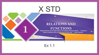 X std maths - Relations and functions (ex 1.1) | PPT