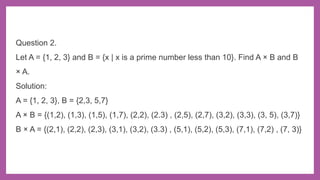 X std maths - Relations and functions (ex 1.1) | PPT