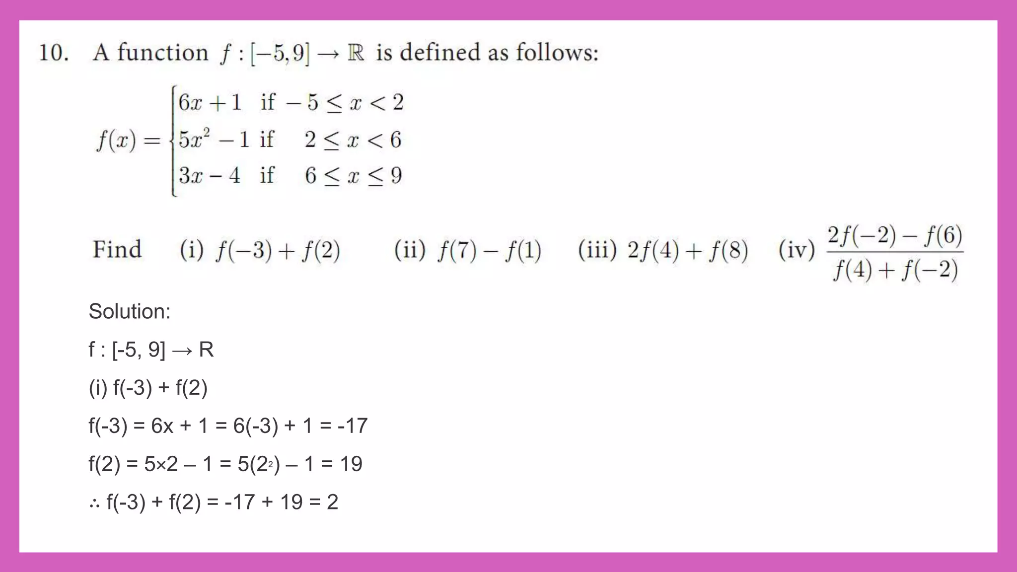 X std maths - Relations and functions (ex 1.4) | PPT