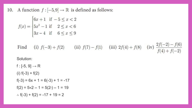 X std maths - Relations and functions (ex 1.4) | PPT