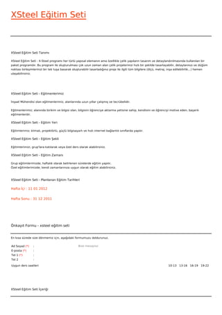 Xsteel egitim-seti | PDF