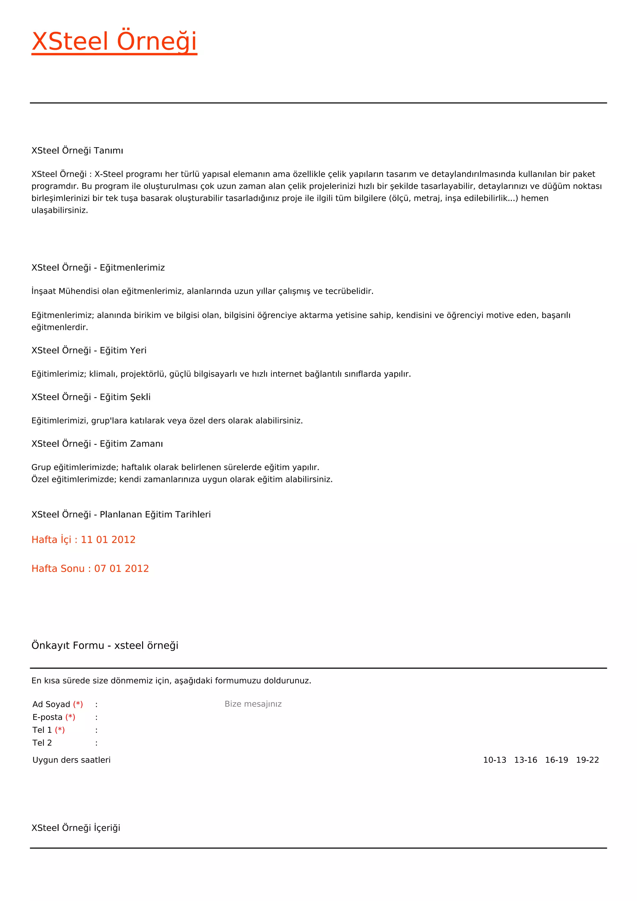Xsteel ornegi | PDF