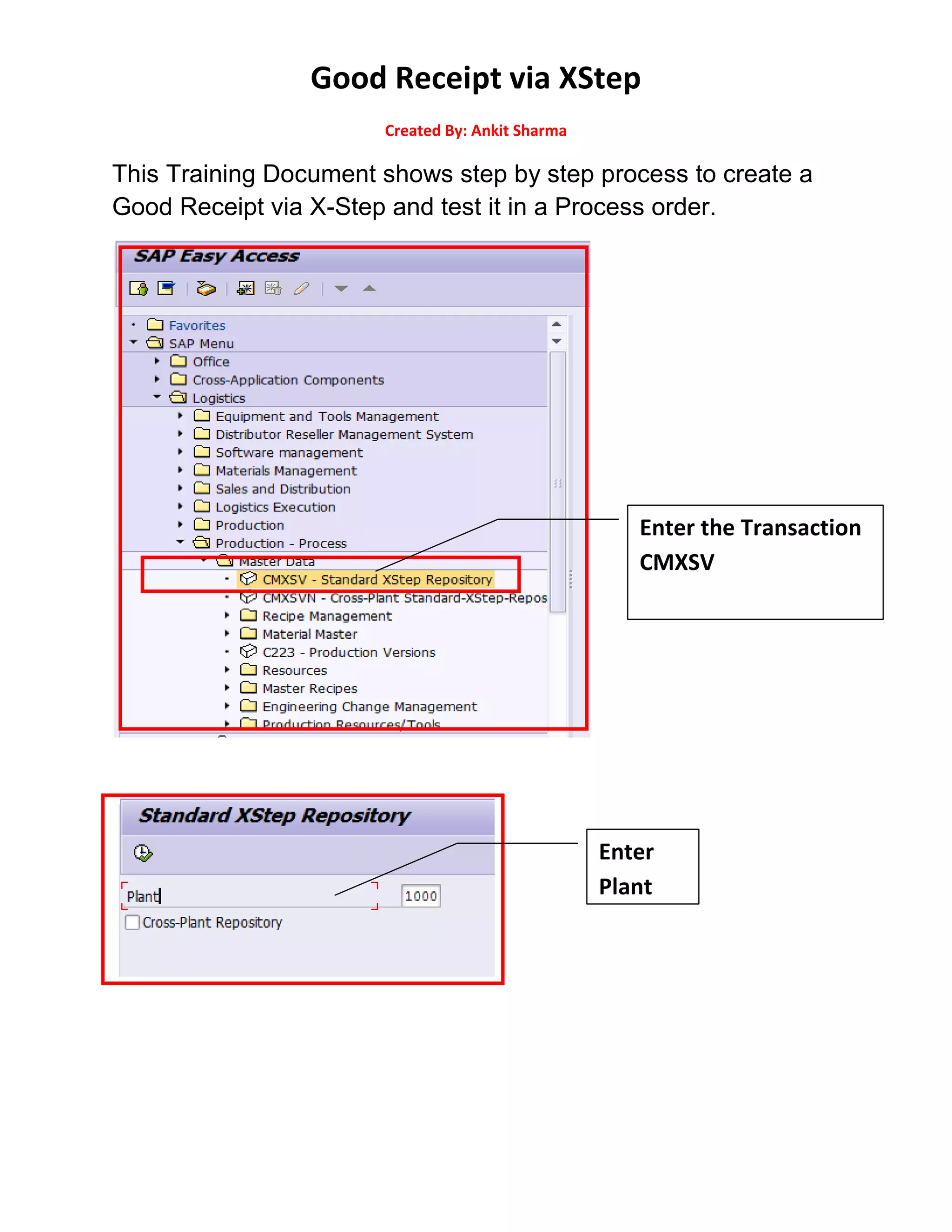 Good Receipt via XStep - Process Management | PDF