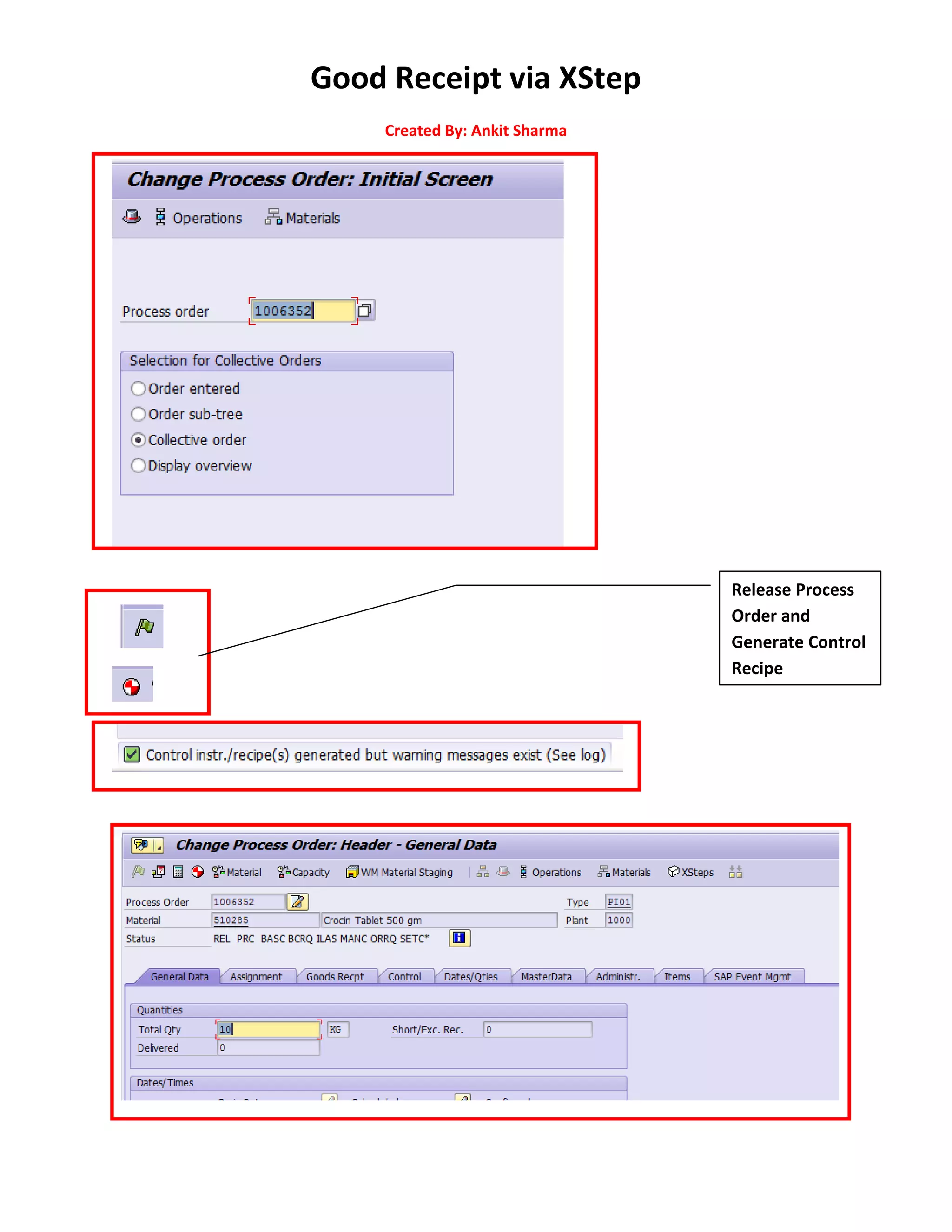 Good Receipt via XStep - Process Management | PDF