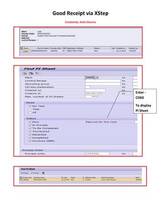 Good Receipt via XStep - Process Management | PDF