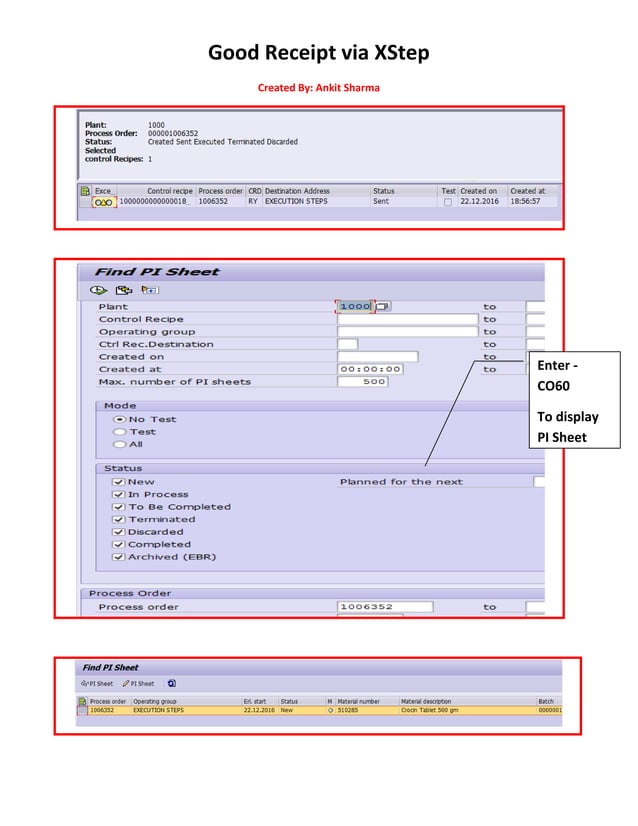 Good Receipt via XStep - Process Management | PDF