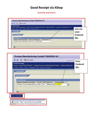 Good Receipt via XStep - Process Management | PDF