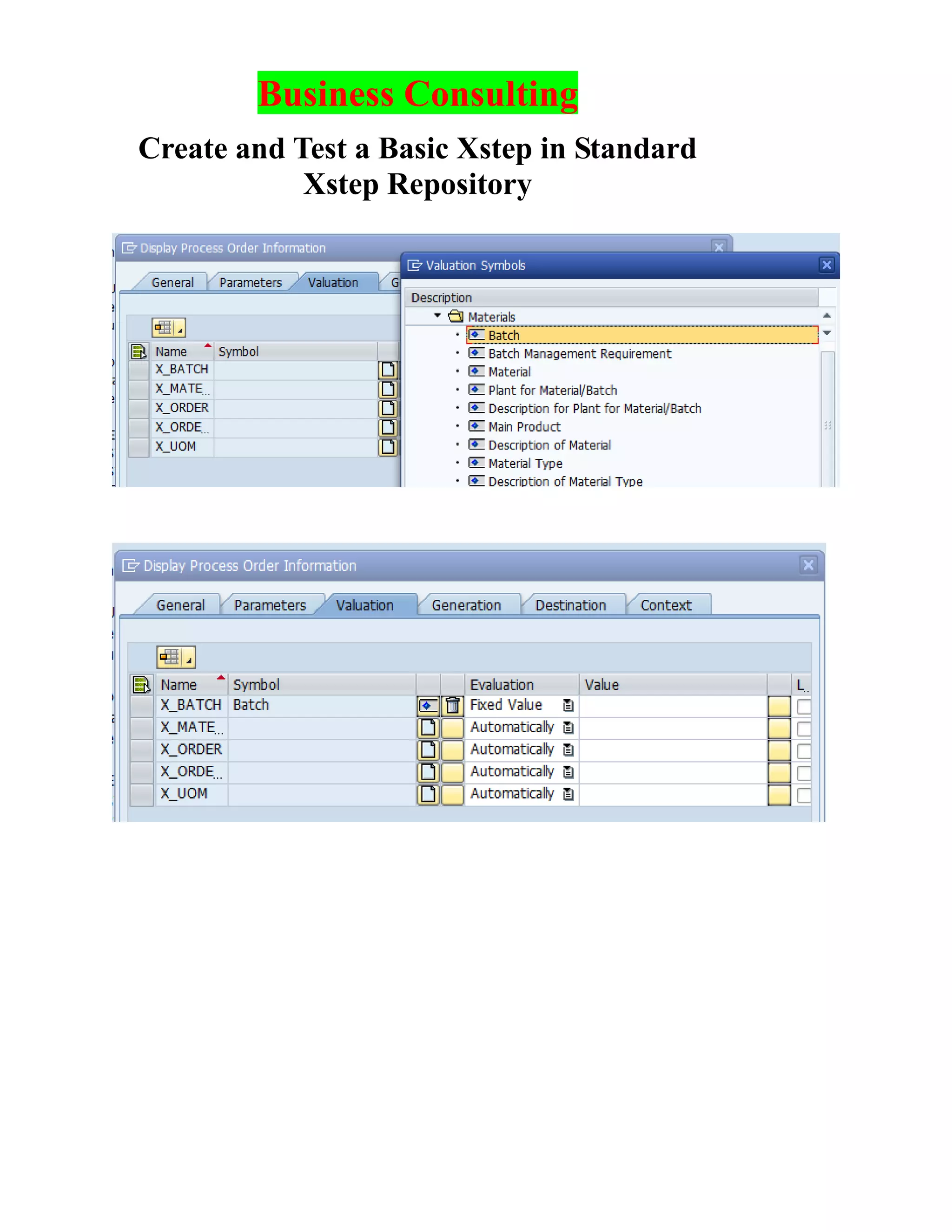Create SAP Xstep - SAP PP-PI | PDF
