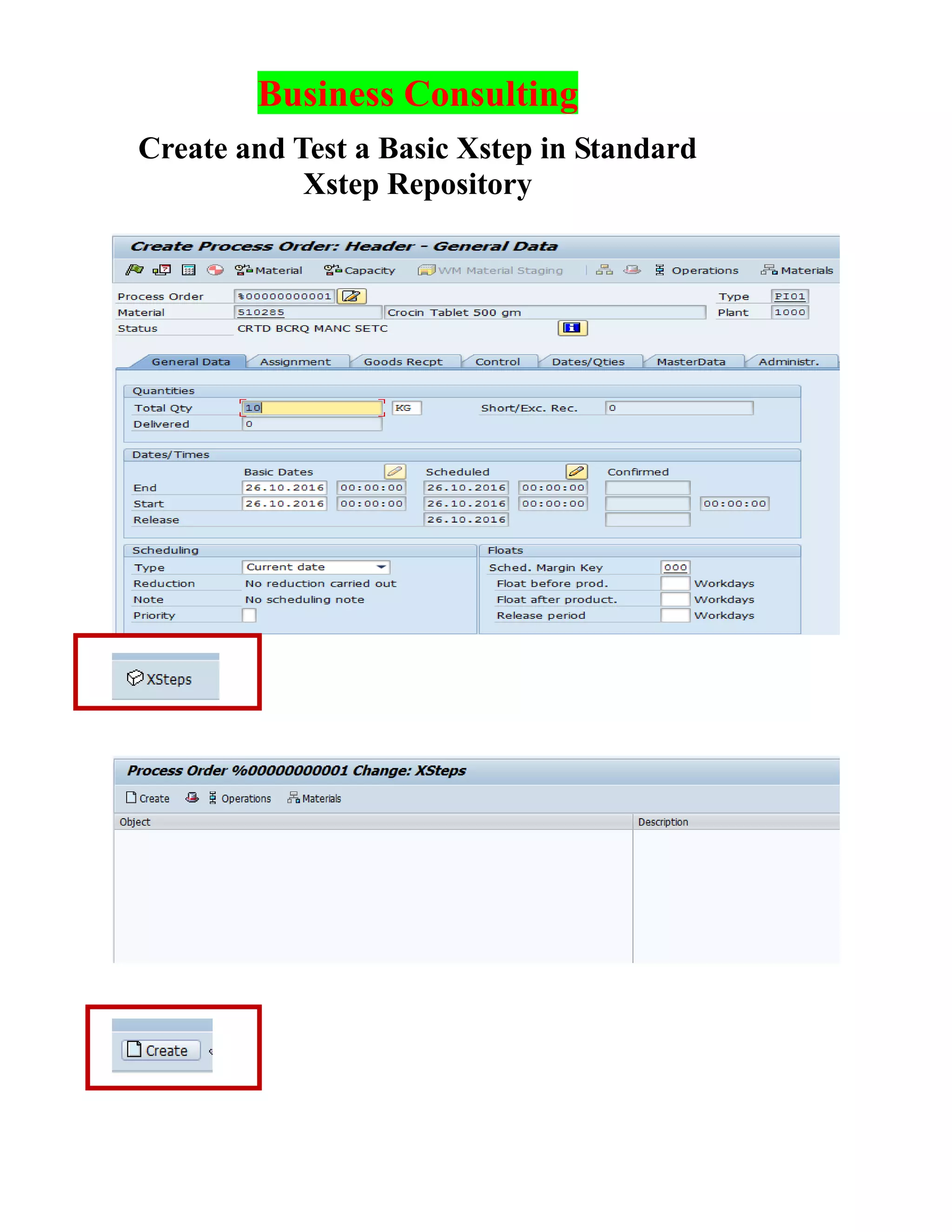 Create SAP Xstep - SAP PP-PI | PDF