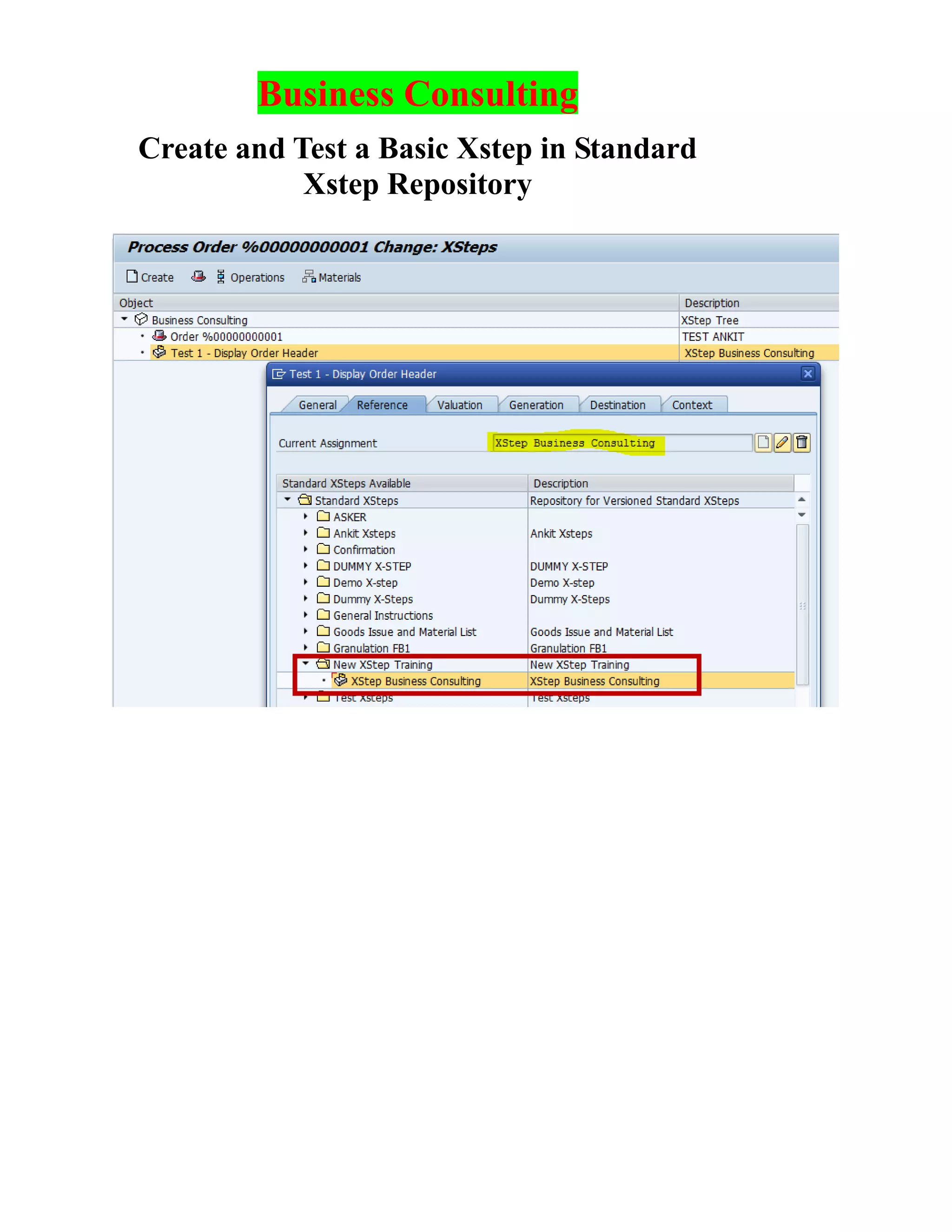 Create SAP Xstep - SAP PP-PI | PDF
