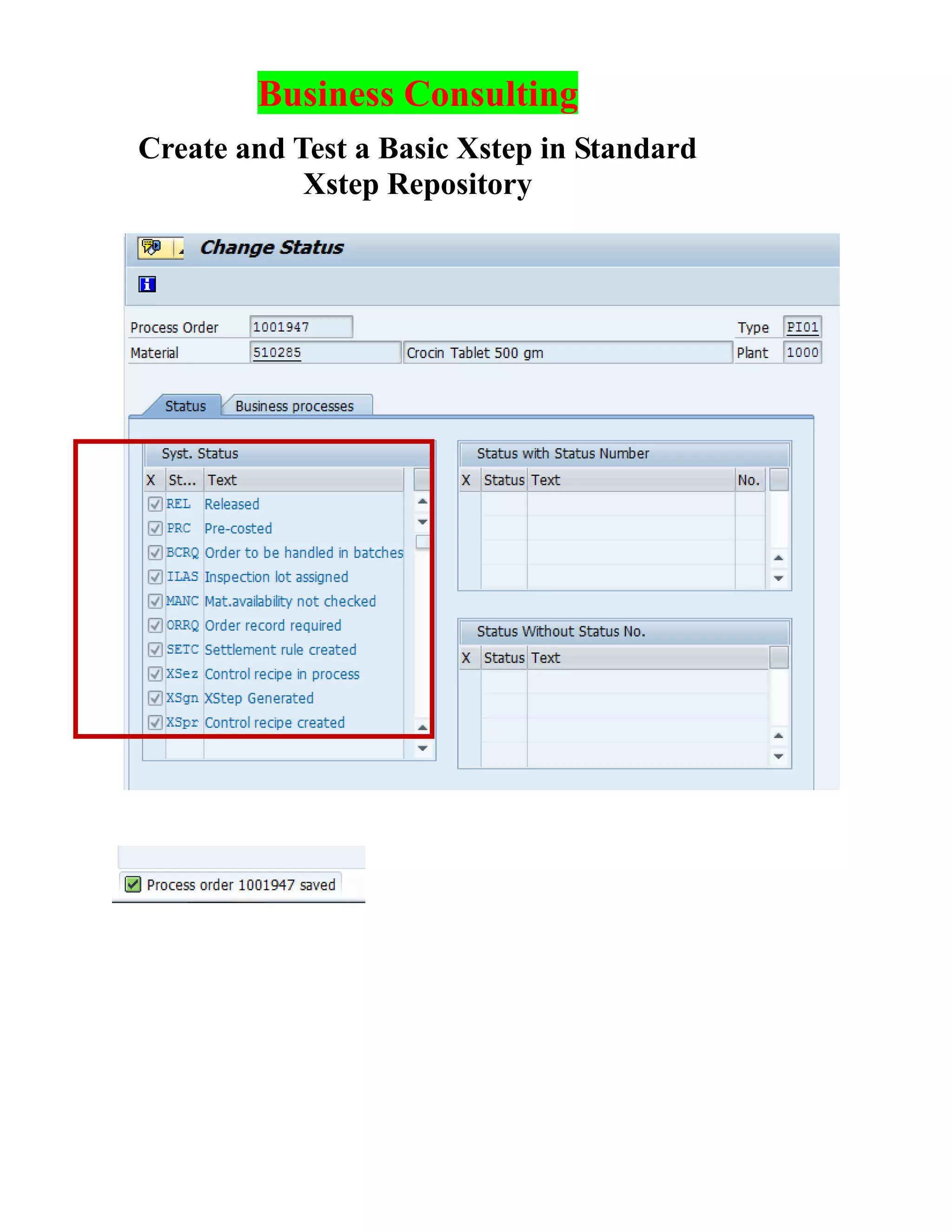 Create SAP Xstep - SAP PP-PI | PDF