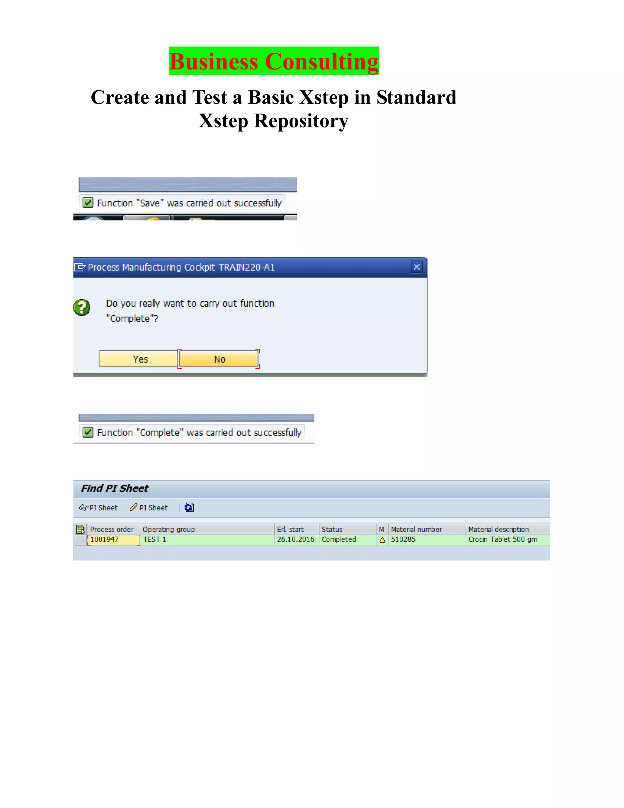 Create SAP Xstep - SAP PP-PI | PDF