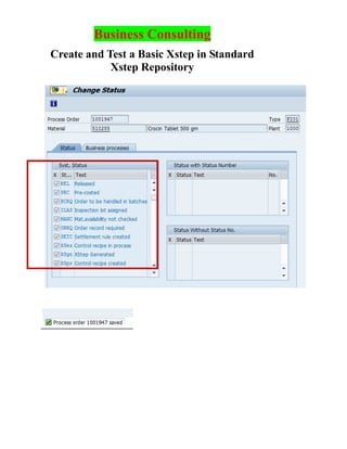 Create SAP Xstep - SAP PP-PI | PDF