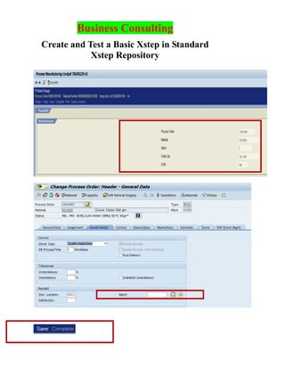 Create SAP Xstep - SAP PP-PI | PDF