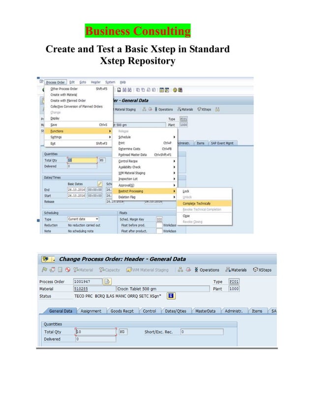 Create SAP Xstep - SAP PP-PI | PDF | Education
