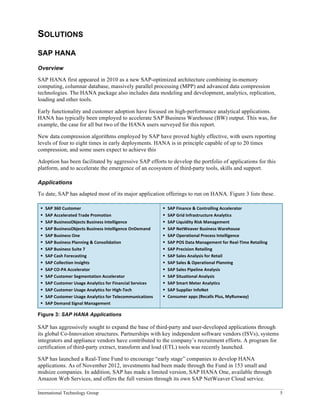 Cost/Benefit Case for SAP HANA Deployment Comparing Costs and Effectiveness of IBM and ...