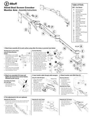 Xtend Dual Screen Crossbar Monitor Arm - Assembly | PDF