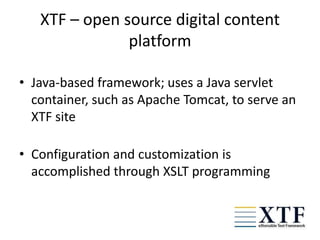 Combining XTF and the cloud | PPTX | Cloud Computing | Internet