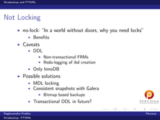 Xtrabackup and FTWRL | PDF | Databases | Computer Software and Applications