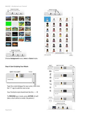 Xtra normal tutorial | PDF