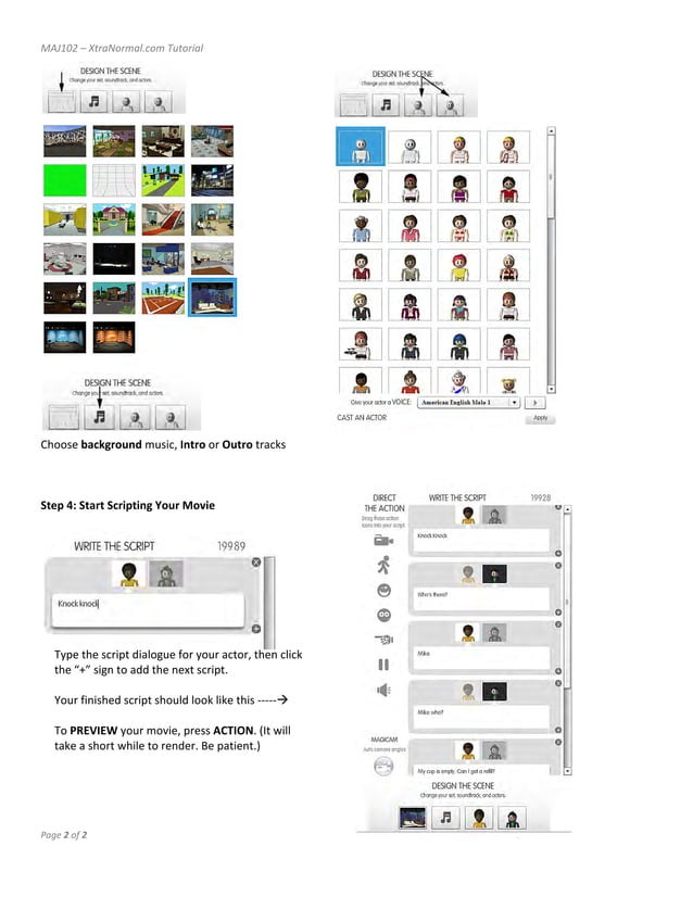 Xtra normal tutorial | PDF