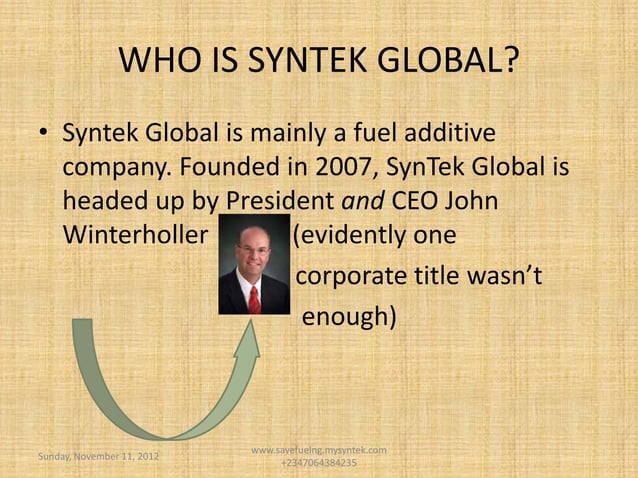 Syntek Global Xtreme fuel treatment overview | PPT