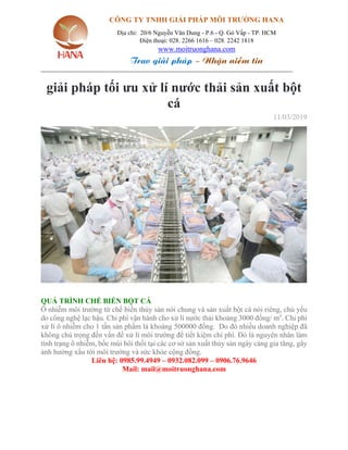 giải pháp tối ưu xử lí nước thải sản xuất bột cá | PDF