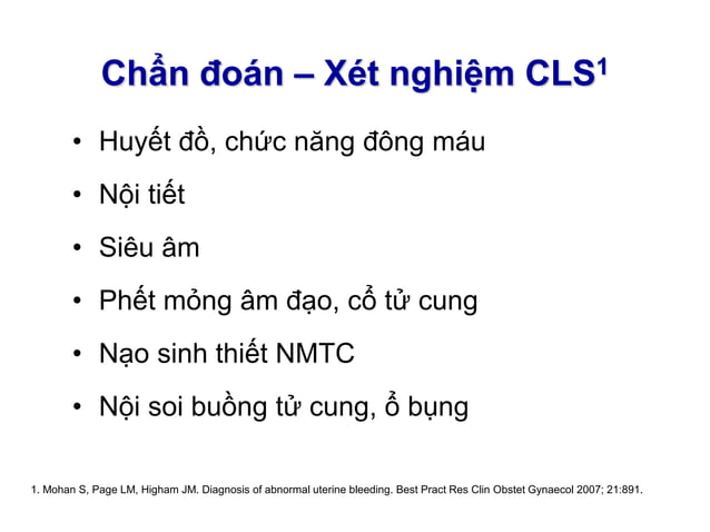 XUẤT HUYẾT TỬ CUNG BẤT THƯỜNG TRONG ĐỘ TUỔI SINH SẢN | PDF