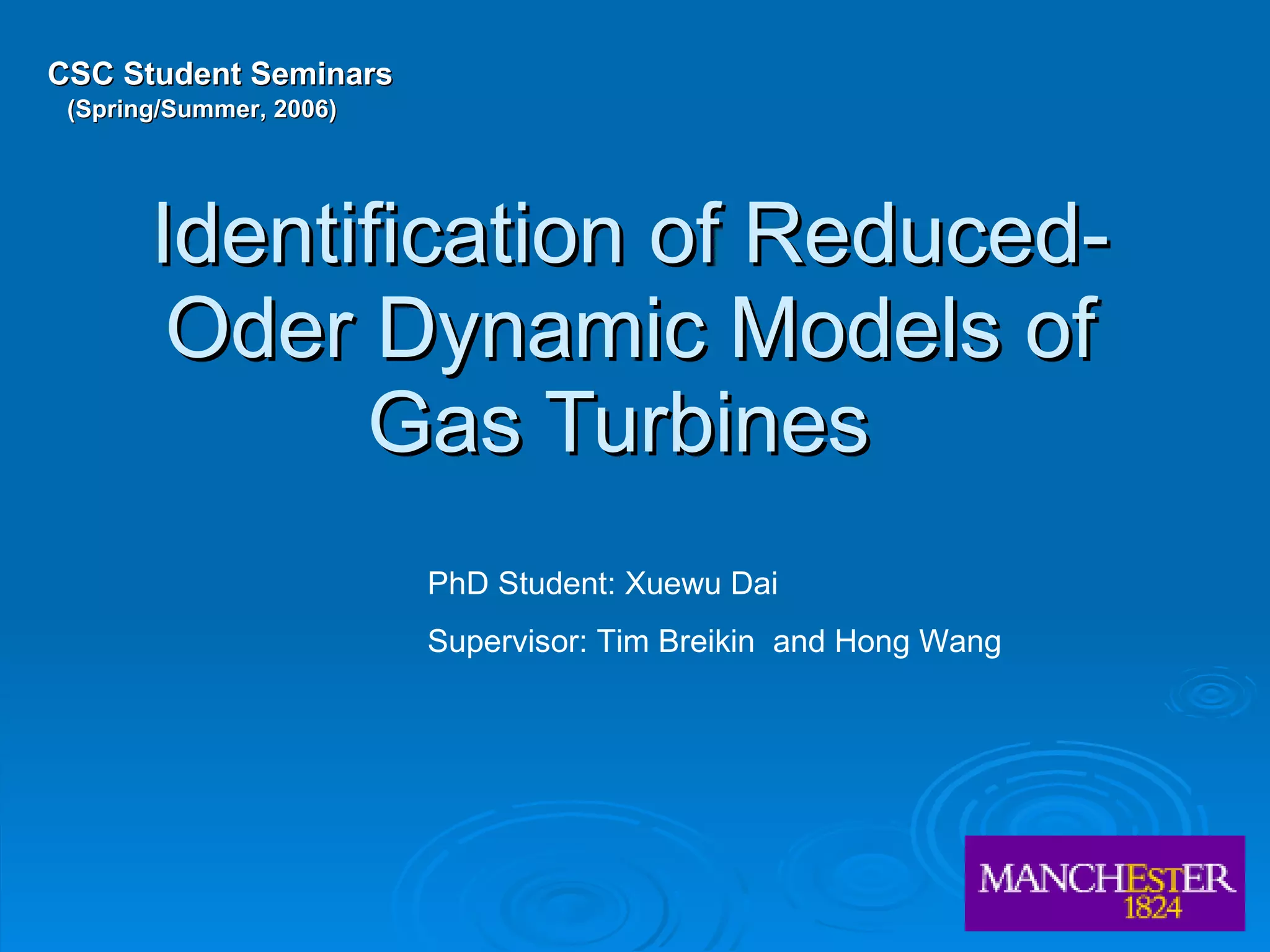 Dynamic Modelling of Gas Turbine Engines | PPT