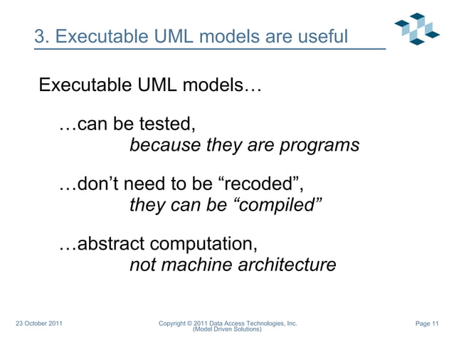 Models Programs And Executable Uml Ppt