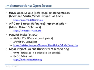 Executable UML Roadmap (as of September 2014) | PPT