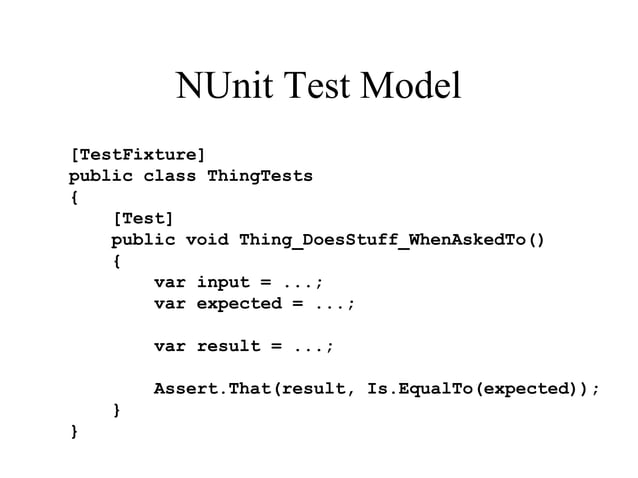 Xunit Style Database Testing Ppt