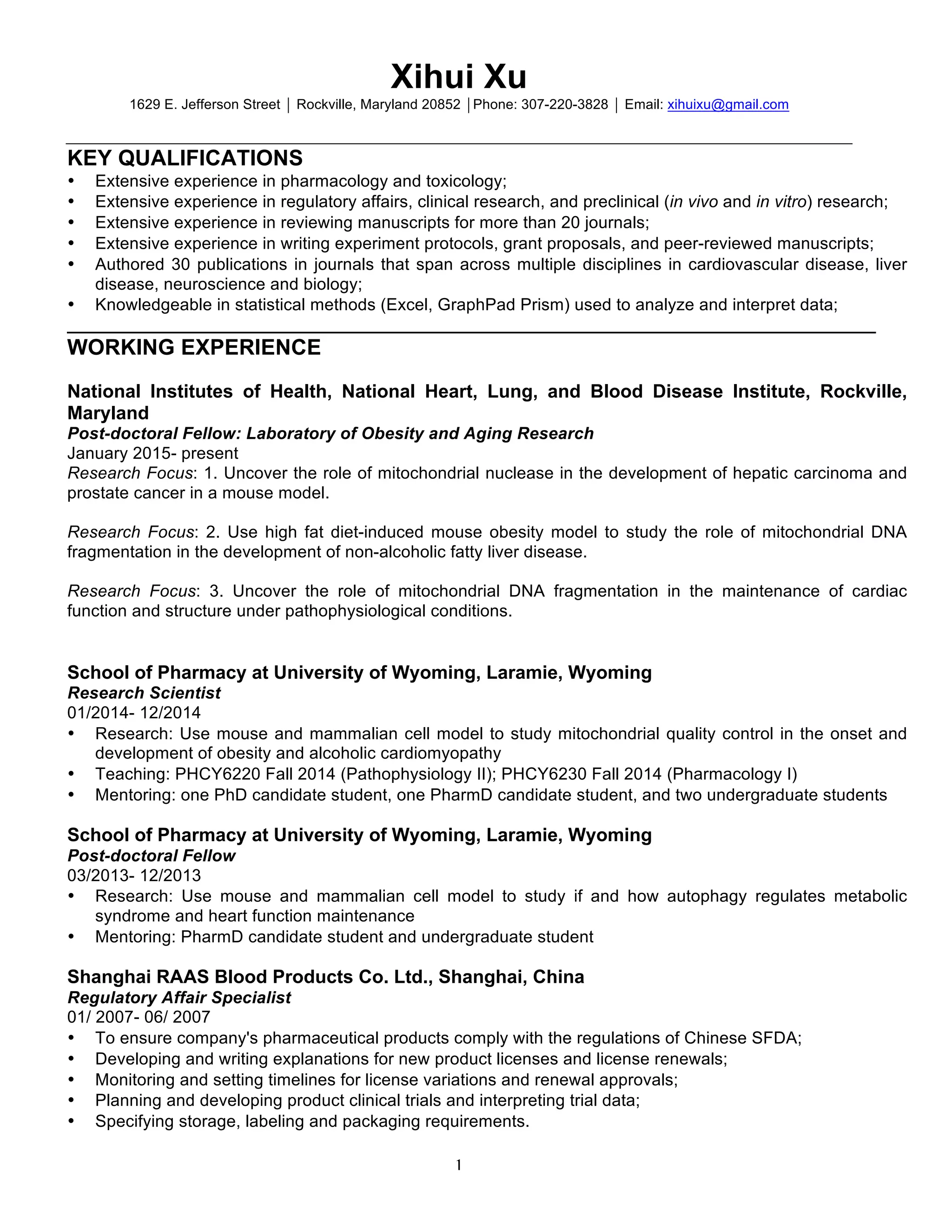 Xu resume 2016 | PDF | Heart and Cardiovascular Diseases | Diseases and Conditions