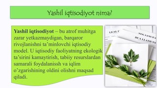 Xurramov Asadbek Yashil iqtisodiyot.pptx